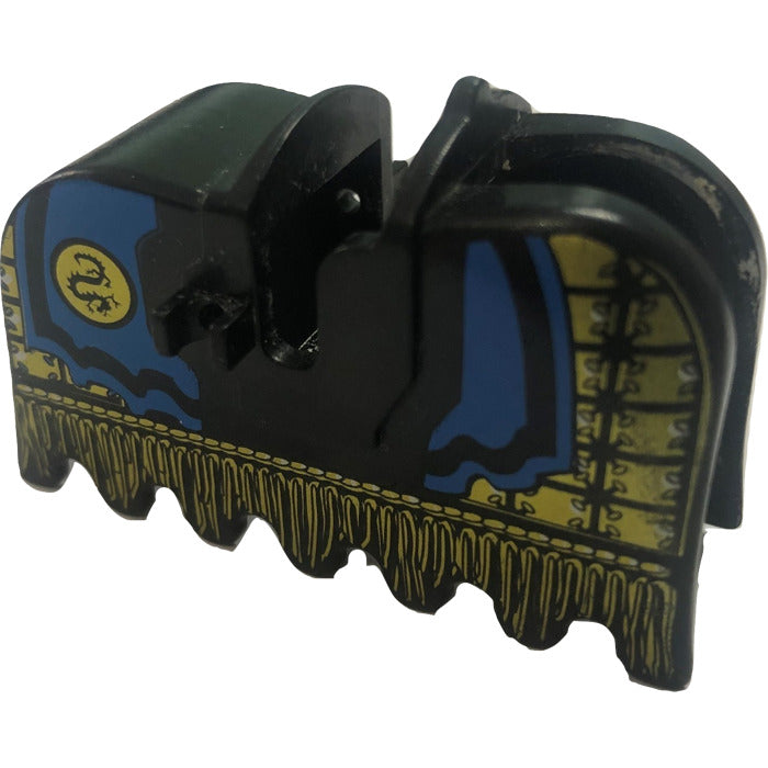 Horse Barding, Ruffled Edge with Gold and Blue Pattern