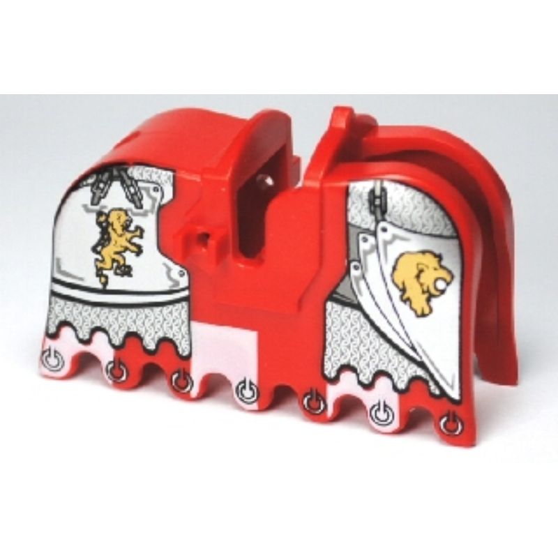 Horse Barding, Ruffled Edge with Gold Lions and Silver Plate Armor Pat