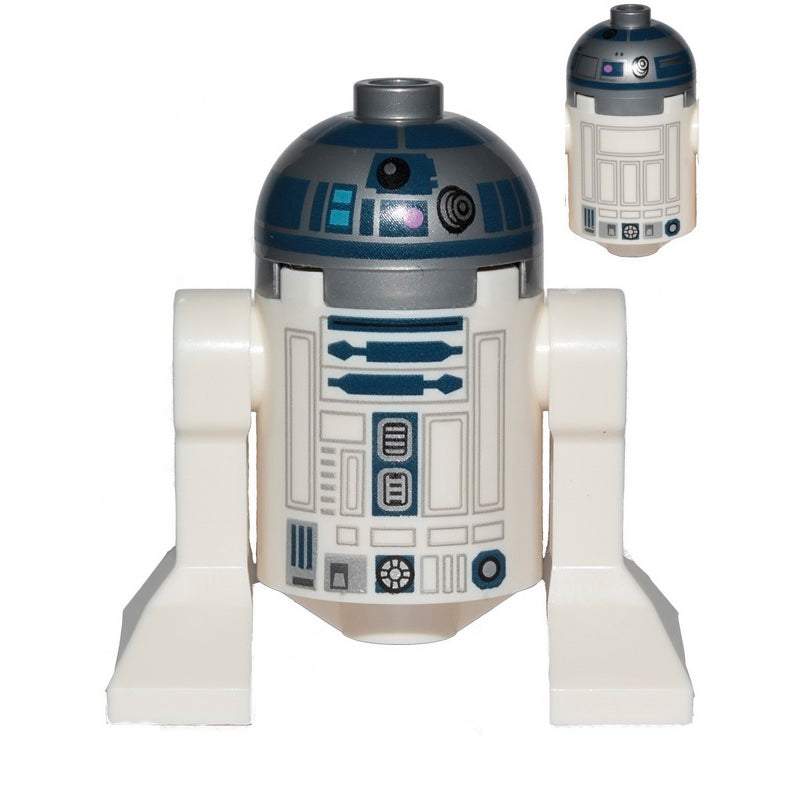 SW1202 Astromech Droid R2-D2, Flat Silver Head, Dark Pink Dots, Large